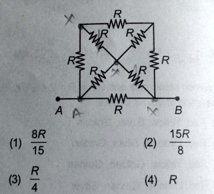 SOLVED: 'Equivalent Resistance between A and B in the circuit shown is'