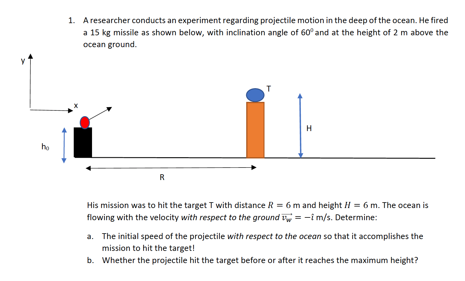 SOLVED: 1. A researcher conducts an experiment regarding projectile ...