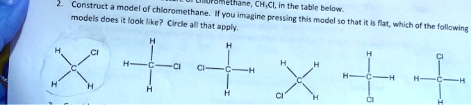 SOLVED:Construct otoinetnane model of CH;CI, chlorome ethane: the table ...