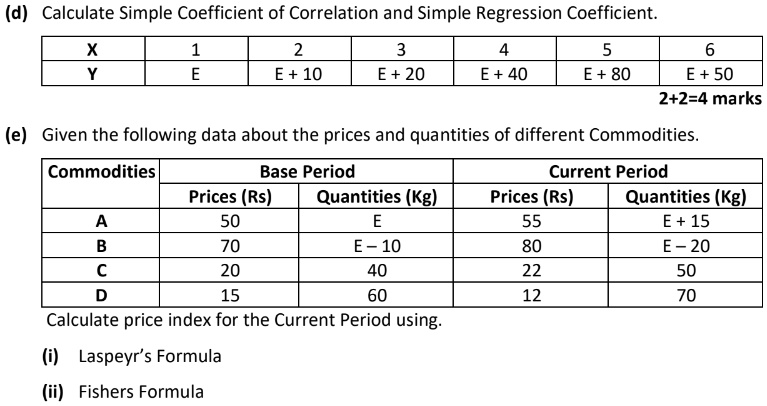 SOLVED: (d) Calculate Simple Coefficient of Correlation and Simple ...