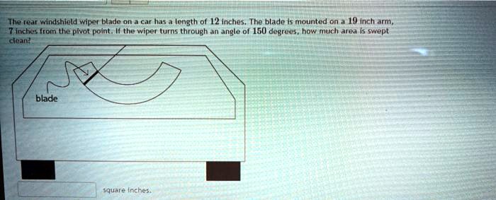 SOLVED: The rear windshield wiper blade on a car has a length of 12 ...