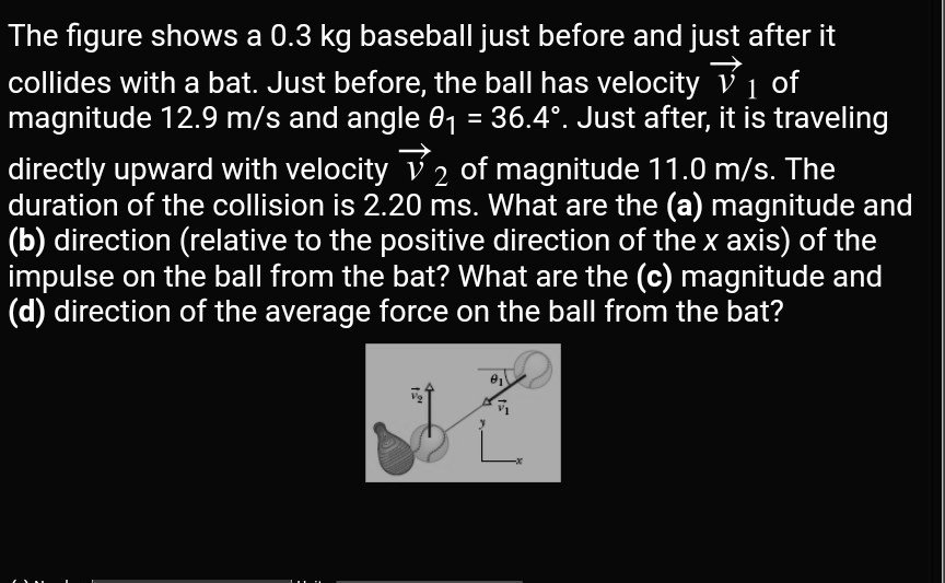 SOLVED: The figure shows a 0.3 kg baseball just before and just after ...