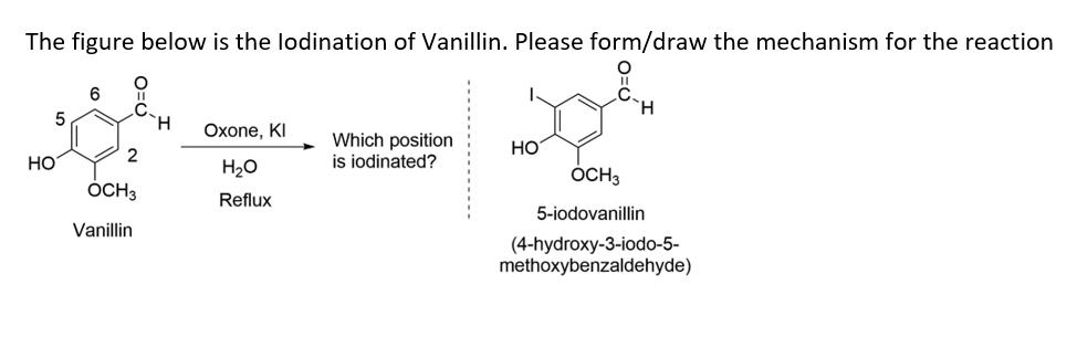 [GET ANSWER] The figure below is the lodination of Vanillin. Please ...