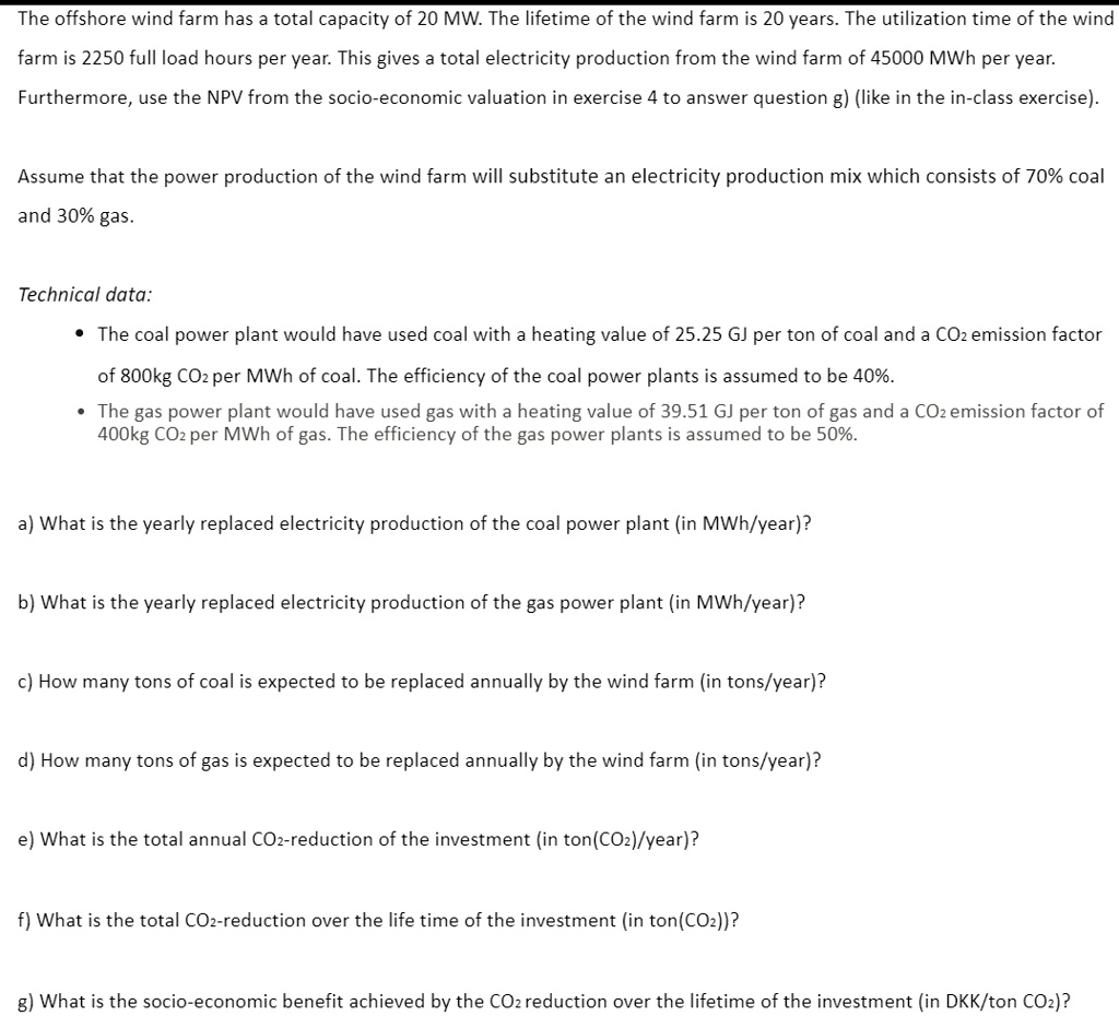 SOLVED: Title: Calculation of Yearly Replaced Electricity Production and CO2 Reduction from Wind ...