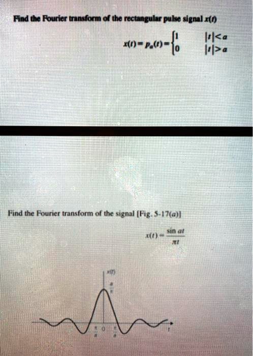 Solved Signal Analysis Find The Fourier Transform Of The Rectangular