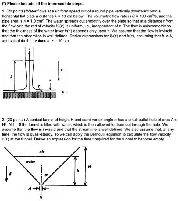 SOLVED: (*)Please include all the intermediate steps. 1.20 points)Water ...