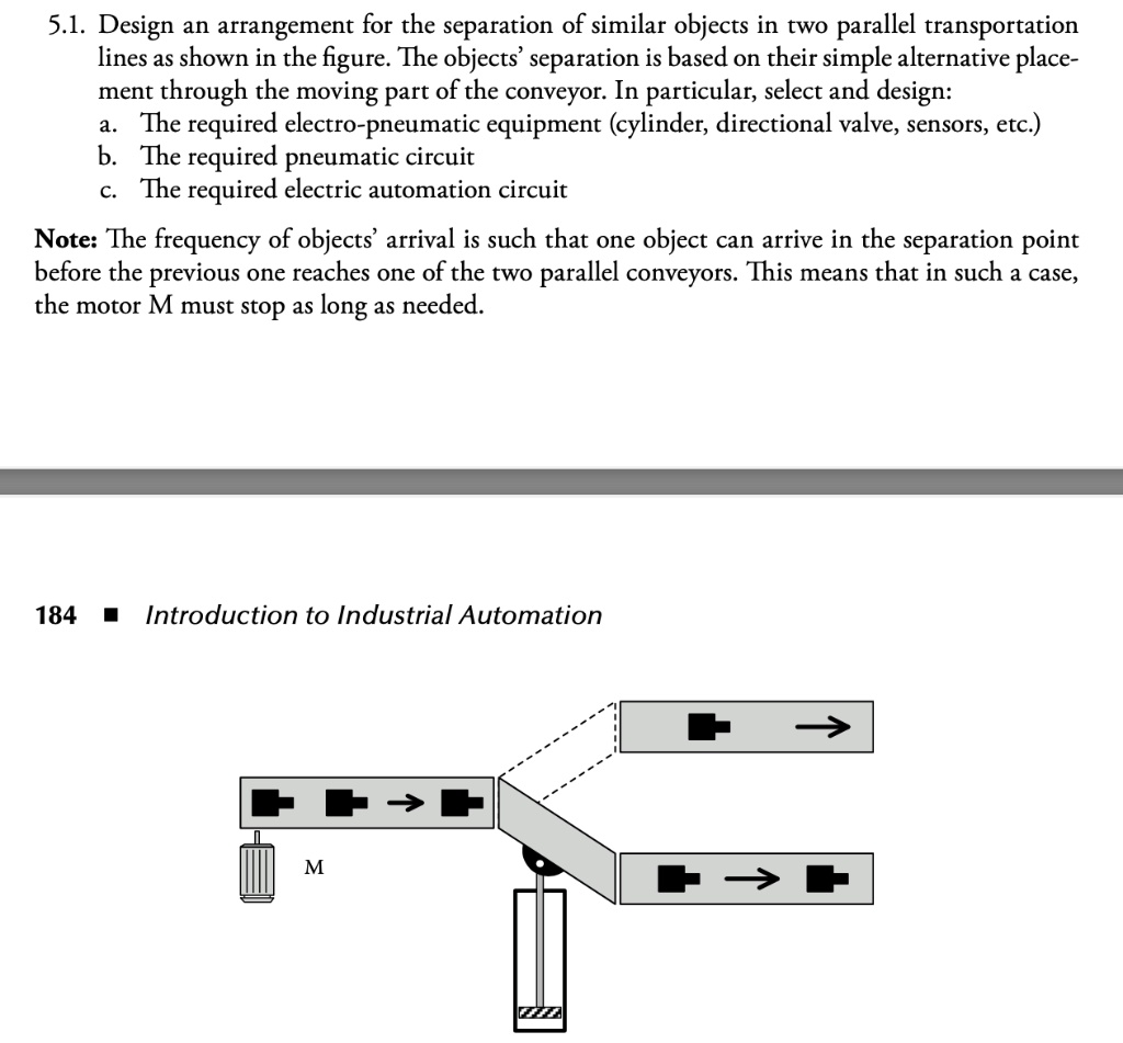SOLVED: 5.1. Design an arrangement for the separation of similar objects in two parallel ...