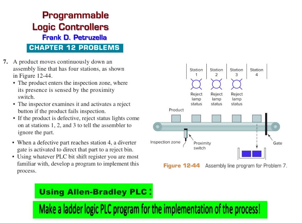7. A product moves continuously down an assembly line that...