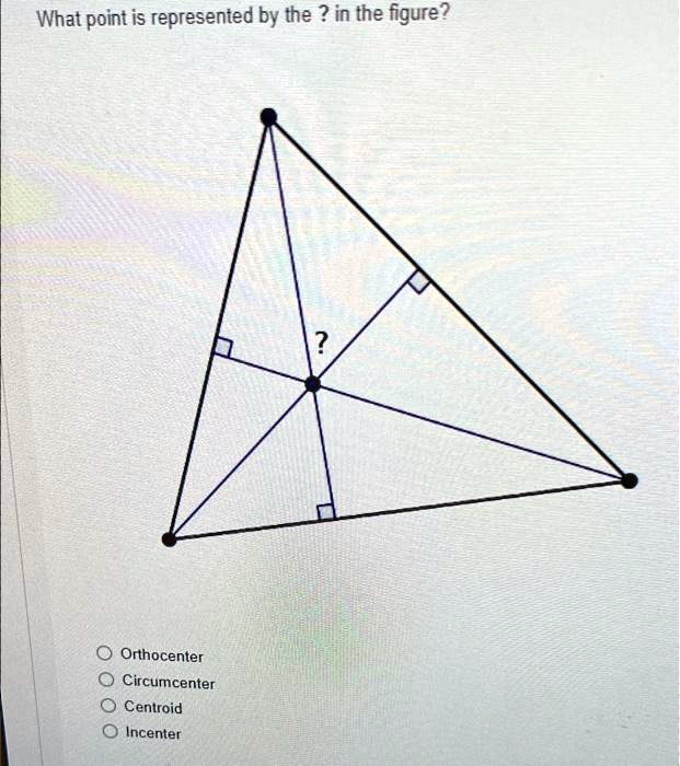 What Point Is Represented By The In The Figure Orthocenter Circumcenter Centroid Incenter