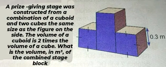 SOLVED: A prize -giving stage was constructed from a combination of ...