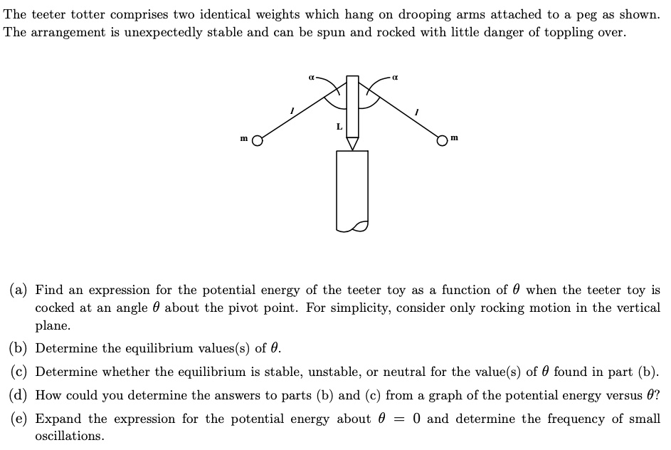 The teeter totter comprises two identical weights which hang on ...
