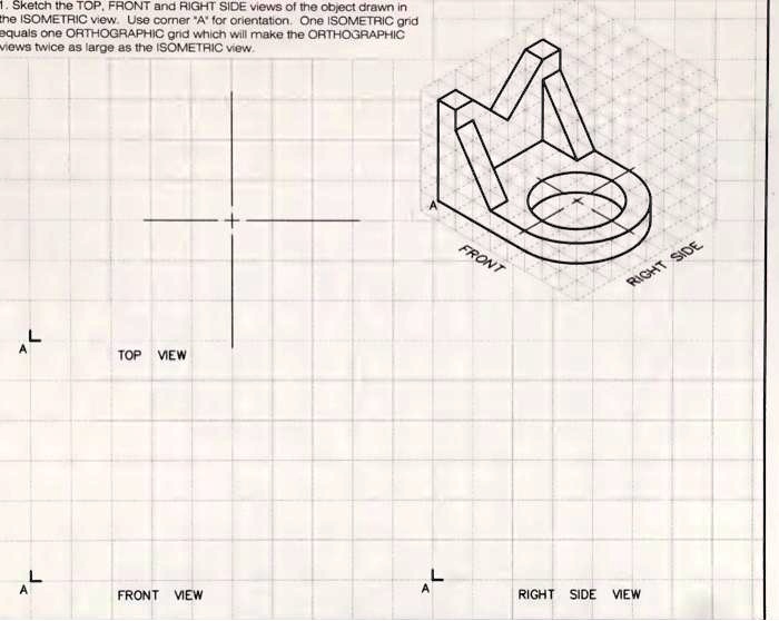 SOLVED: Texts: and RIGHT SIDE views of the object drawn in the ...