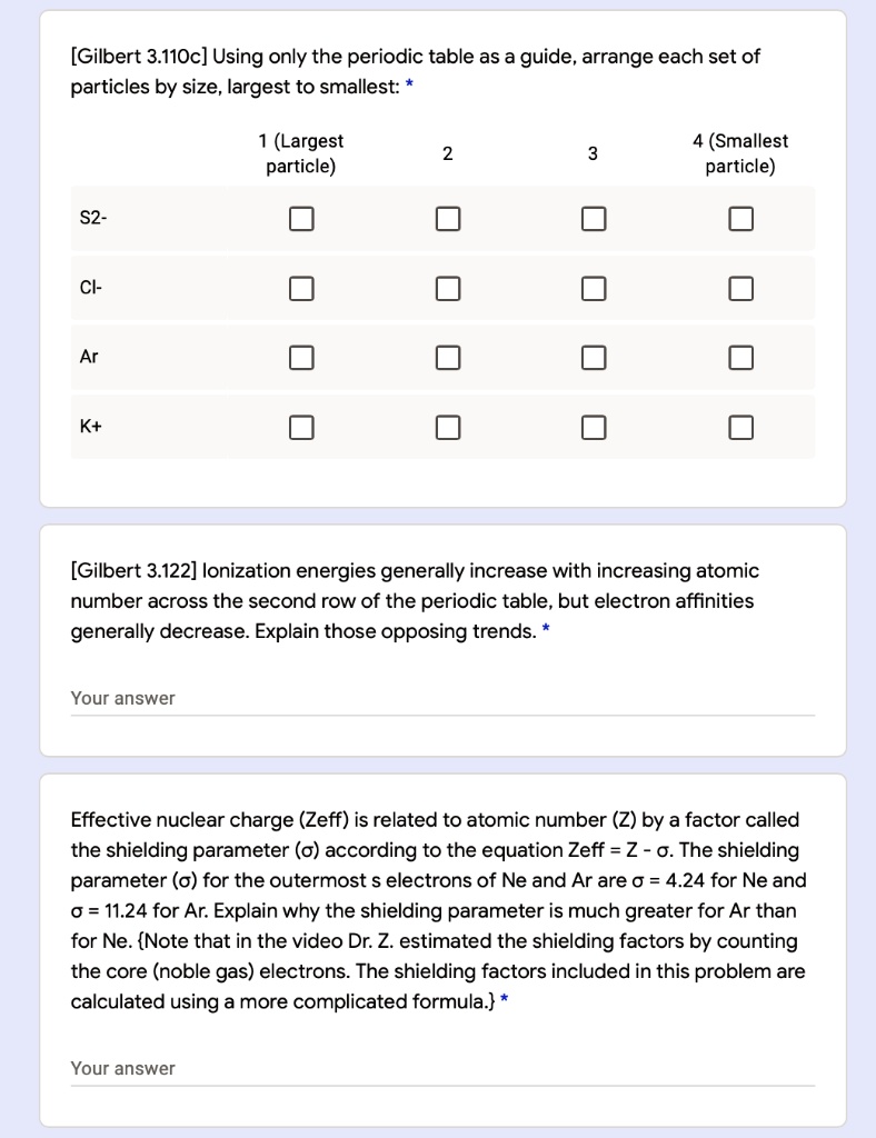 SOLVED:[Gilbert 3.110c] Using only the periodic table as a guide ...