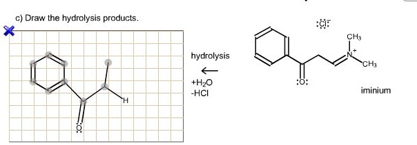 SOLVED: c) Draw the hydrolysis products. CH3 hydrolysis CH3 + H2O â ...