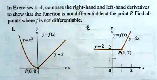 in exercises 1 4 compare the right hand and left hand derivatives show that the function is not ...