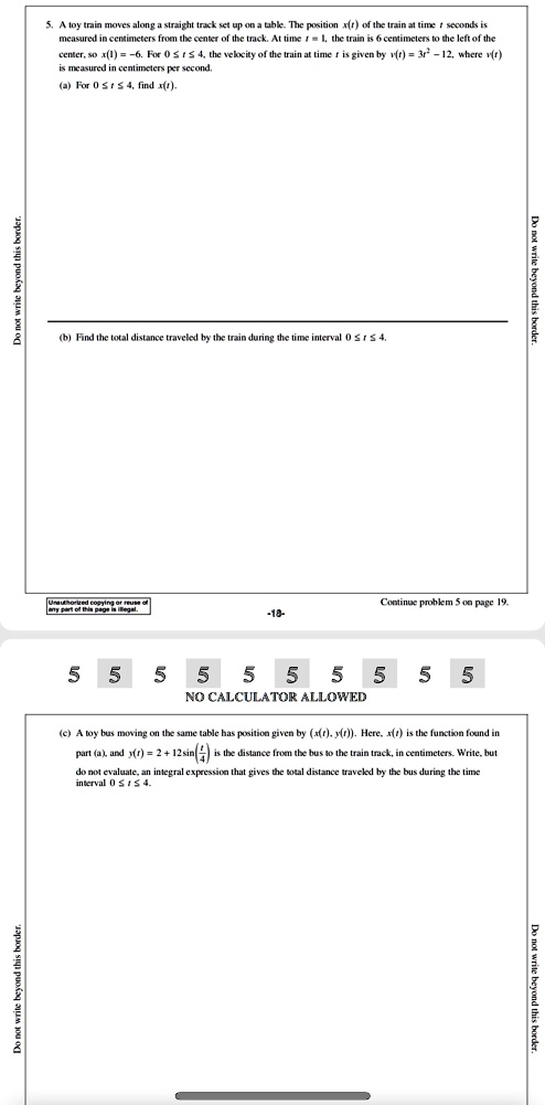 a toy train moves along a straight track set up on a table the position ...