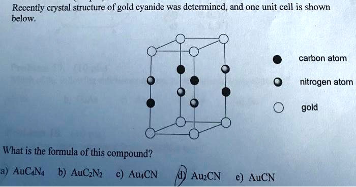 SOLVED:Recently crystal structure of gold cyanide was determined, and ...
