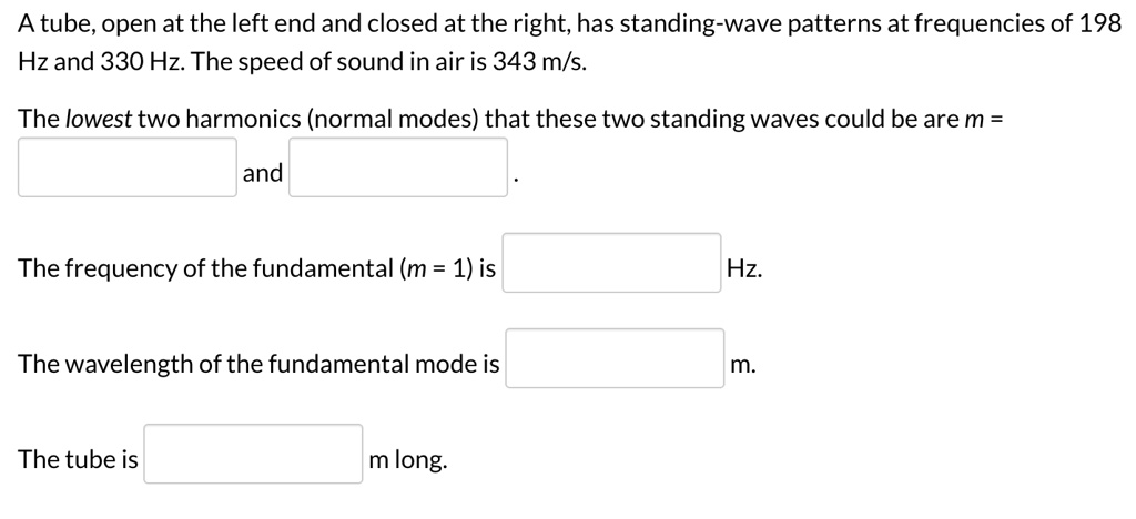 a tube open at the left end and closed at the right has standing wave ...