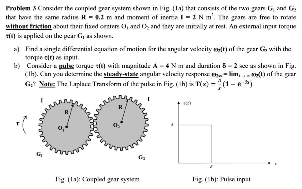 SOLVED: Problem 3: Coupled Gear System Consider the coupled gear system ...