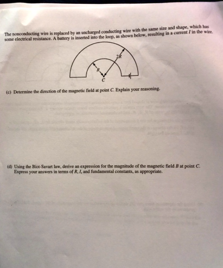 The nonconducting wire is replaced by an uncharged conducting wire with ...