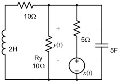 SOLVED: In the circuit given in the figure below, the ð ‘¥(ð ‘¡) voltage is input and the ð ‘¦(ð ...