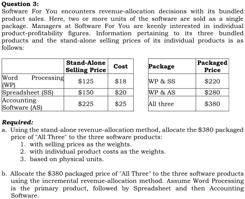 VIDEO solution: Question 3: Software For You encounters revenue ...