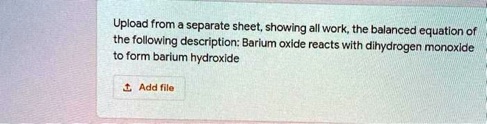 SOLVED: Upload from a separate sheet;, showing all work; the balanced ...