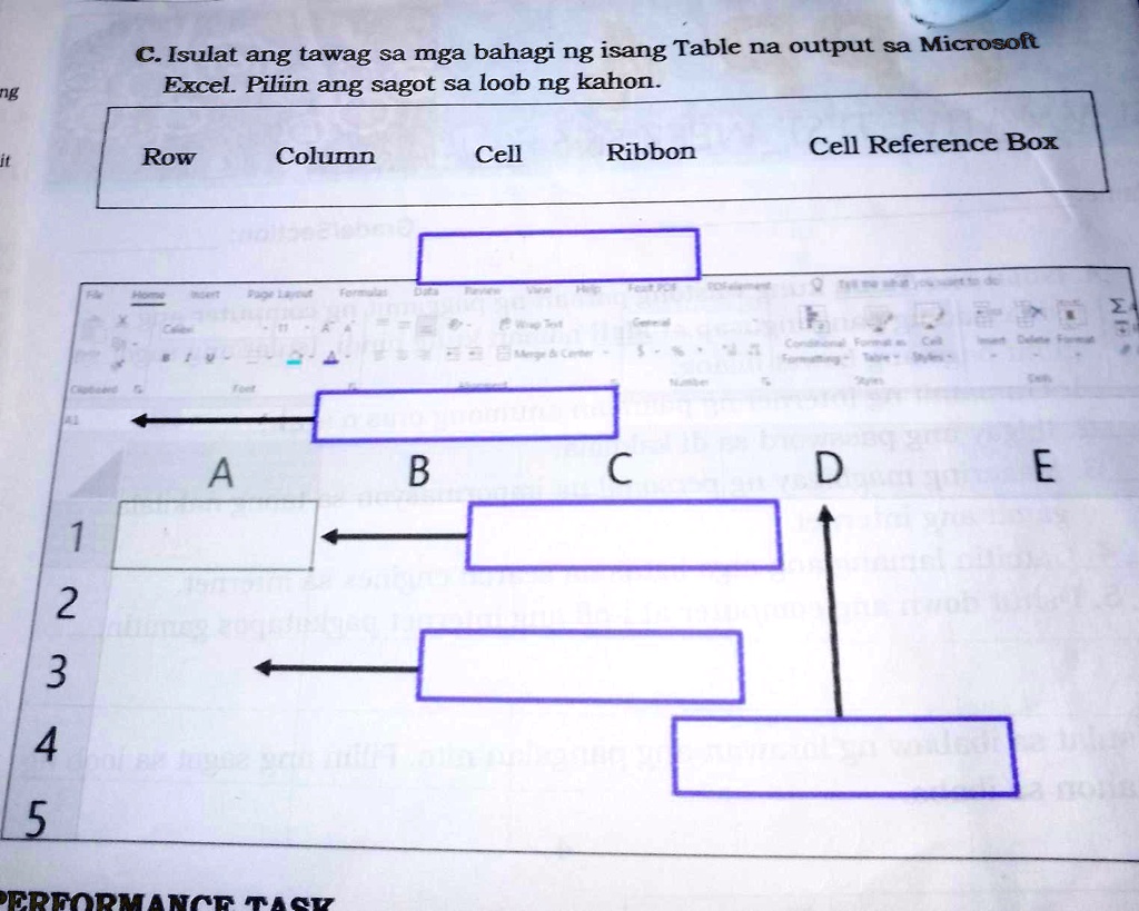 C. Isulat ang tawag sa mga bahagi ng isang Table na output sa Microsoft ...