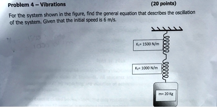 Problem 4 - Vibrations (20 points) For the system shown in the figure ...