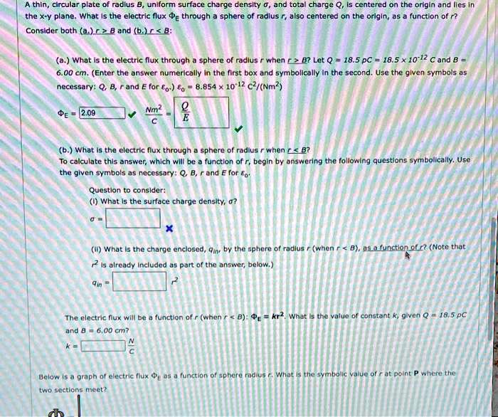 A thin, circular plate of radius B, uniform surface charge...