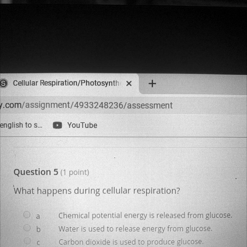 SOLVED: 'What happens during cellular respiration? 9 Cellular ...
