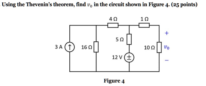 SOLVED: Using the Thevenin's theorem, find v, in the circuit shown in ...
