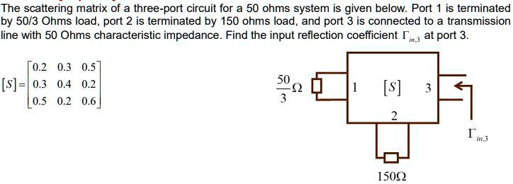 SOLVED: Please show every step! The scattering matrix of a three-port ...