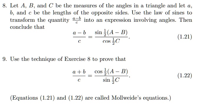 SOLVED: Let A, B, and C be the measures of the angles in a triangle and ...