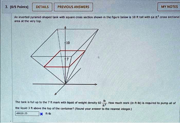 SOLVED: An inverted pyramid-shaped tank with a square cross-section ...