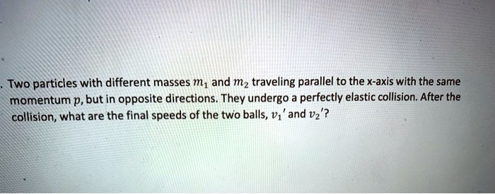 SOLVED: Two 'particles with different masses m1 and mz traveling parallel to the X-axis with the ...