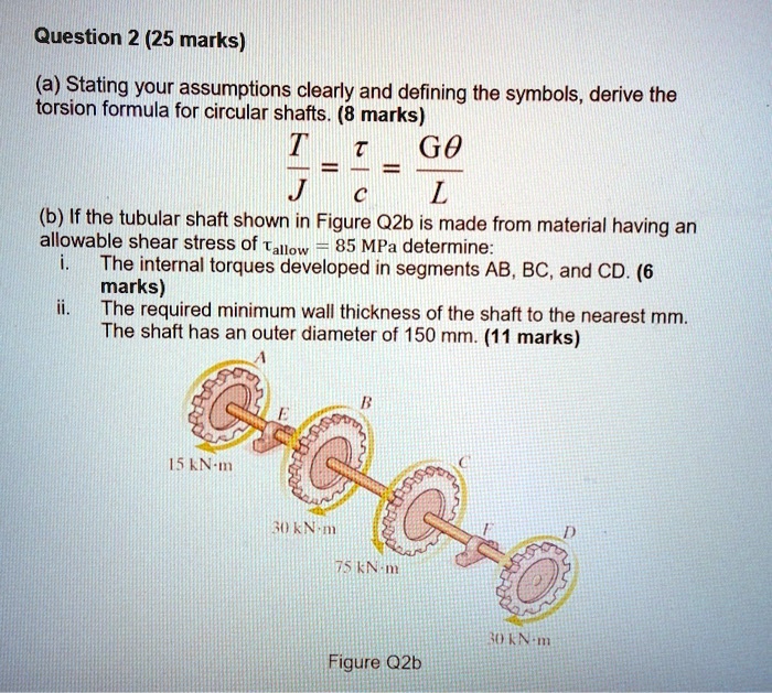 Question 2 (25 marks) (a) Stating your assumptions clearly and defining ...