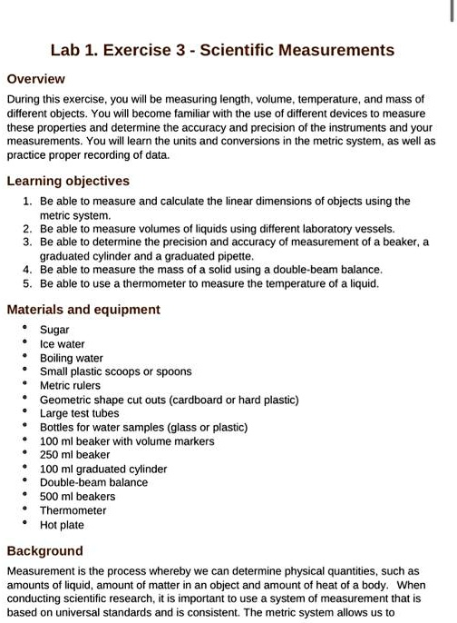 lab 1exercise 3 scientific measurements overview during this ...