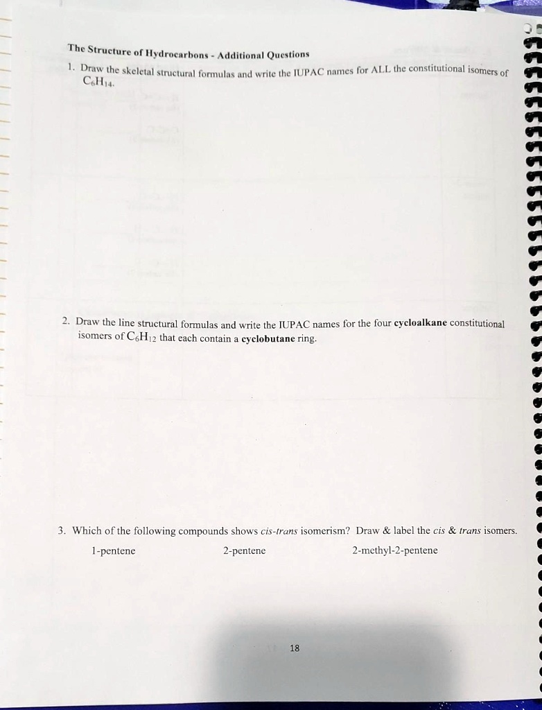 SOLVED: Chem 122 C6H14 isomers of CgH that each contain a cyclobutane ...