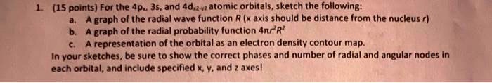 Solved 15 Points For The 4p 3s And 4d4 Atomic Orbitals Sketch The