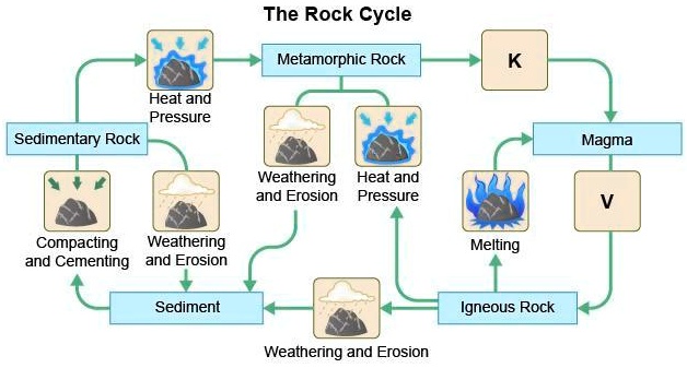 Sedimentary Rock Heat and Pressure The Rock Cycle Metamorphic Rock ...