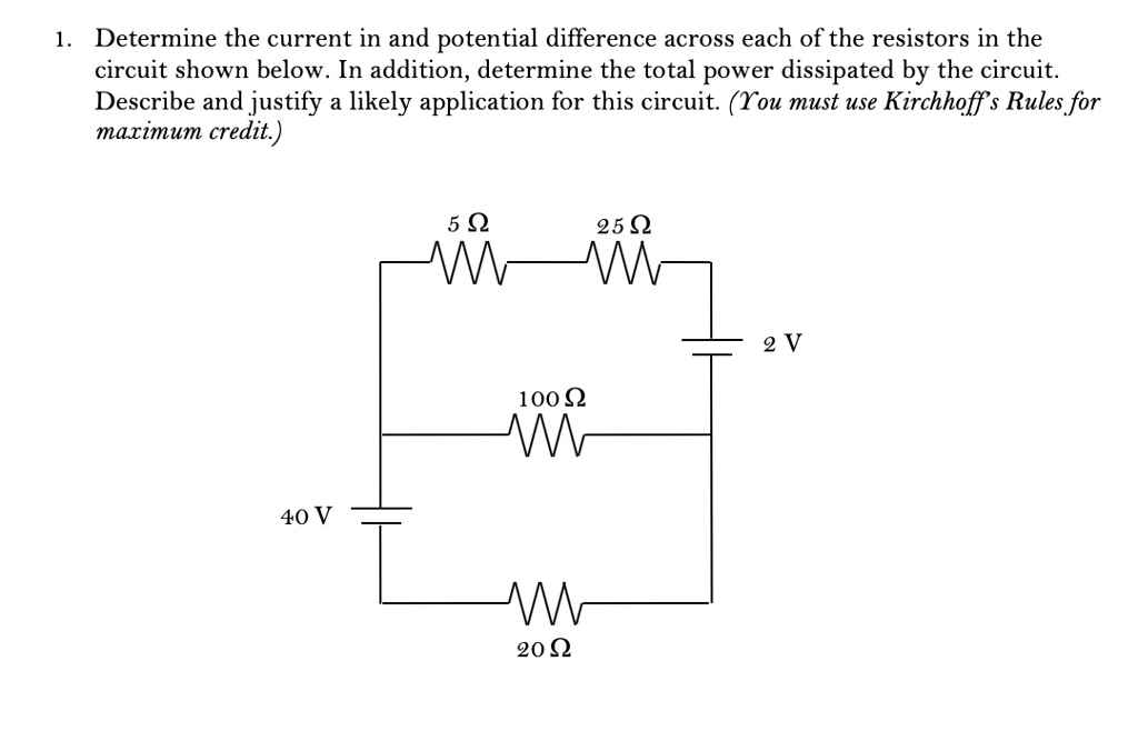 Solved Determine The Current In And Potential Difference Across Each