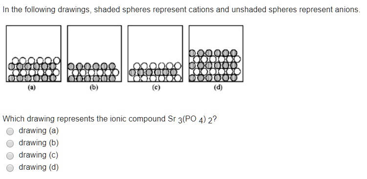 in the following drawings shaded spheres represent cations and unshaded ...