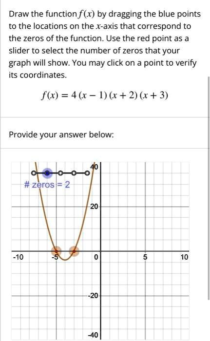 SOLVED: Draw the functionf(x by dragging the blue points to the locations on the x-axis that ...