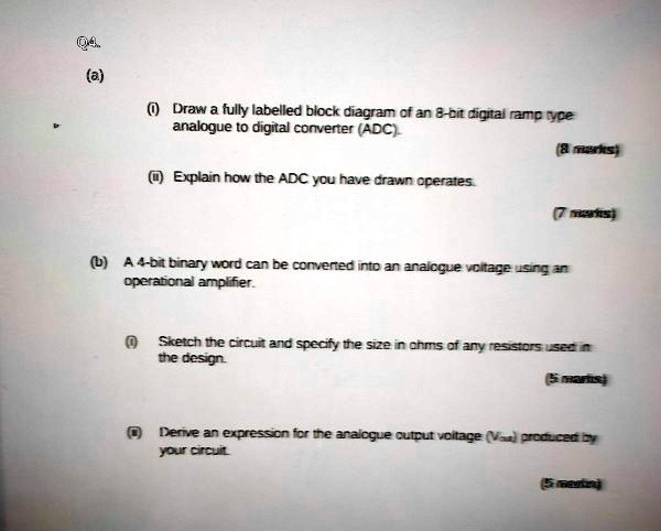 SOLVED: (a) Draw a fully labelled block diagram of an 8-bit digital ...