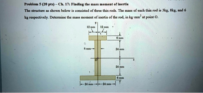 SOLVED: Problem 5 (20 pts) - Ch.17: Finding the mass moment of inertia. The structure, as shown ...
