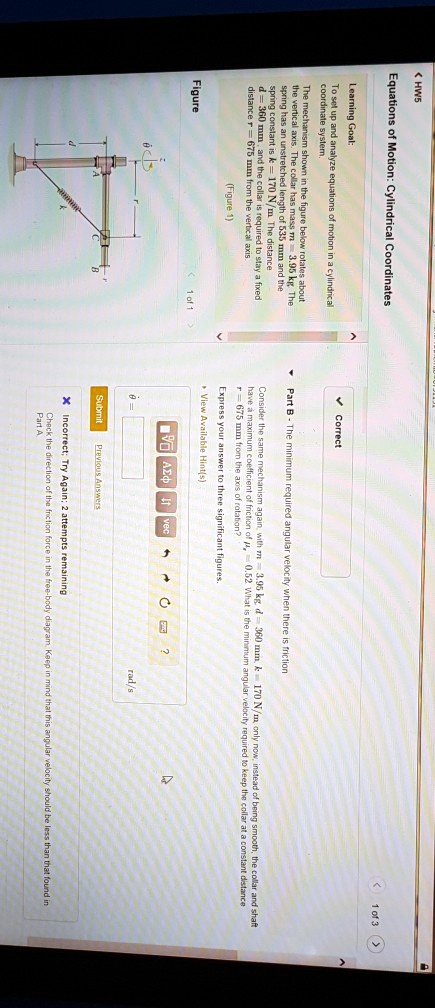 SOLVED: Figure coordinate system. Learning Goal: HW5 Figure 1 distance r = 675 mm from the ...