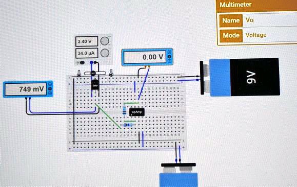 749 mV 3.40 V 34.0 ?A opamp 0.00 V Multimeter Name Vo Mode Voltage 9V
