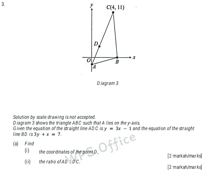 SOLVED: C(4, 11) Diagram 3 Solution by scale drawing is not accepted. Diagram 3 shows the ...