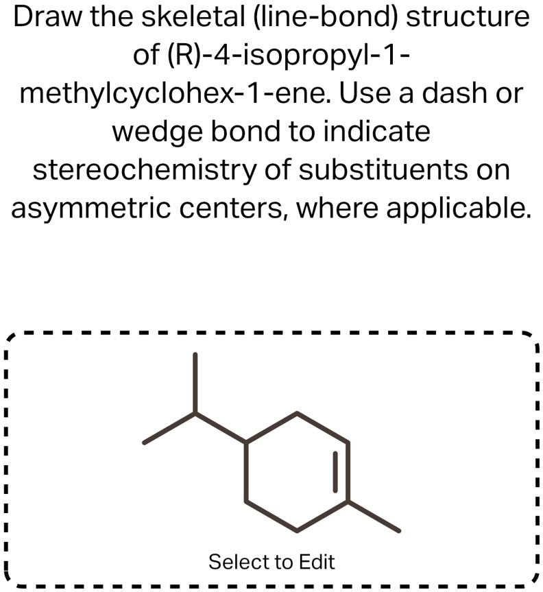 Draw the skeletal (line-bond) structure of (R)-4-isopropyl ...